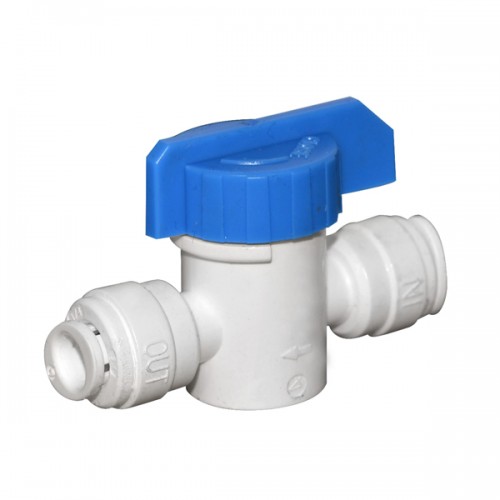 1/4 Inch Push Fit x 1/4 Inch Push Fit Shut Off Valve
