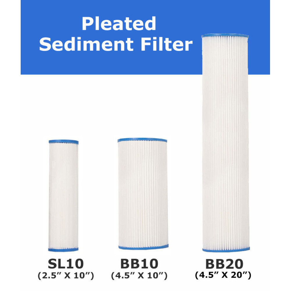 5 Micron Pleated Sediment Cartridge BB10 BB20 Water Filters